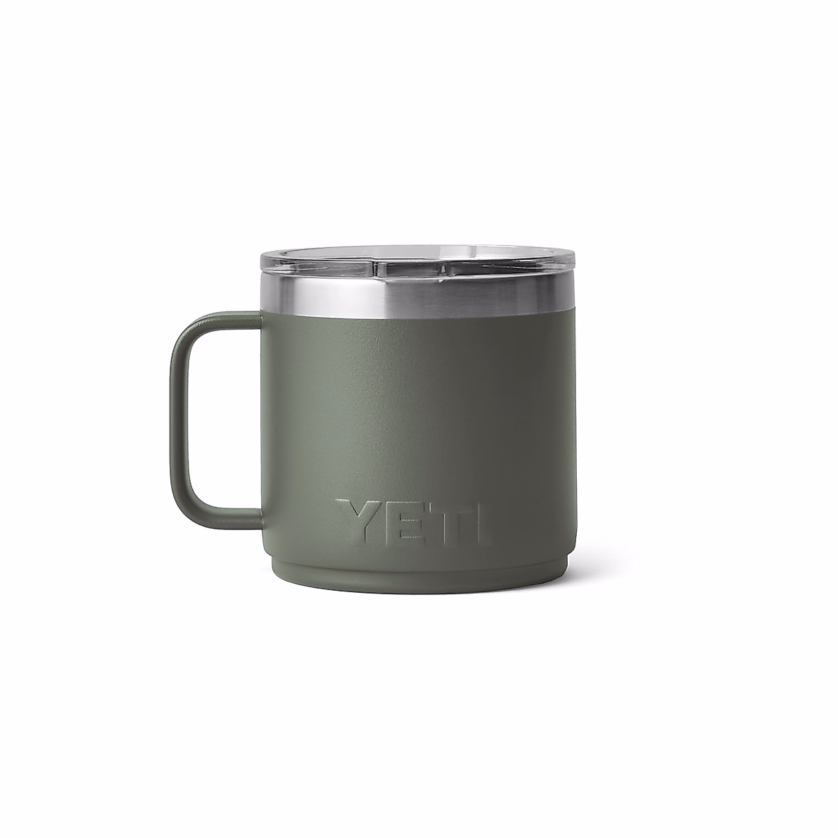 YETI Rambler 14 oz Stackable Mug, Vacuum Insulated, Stainless Steel with MagSlider Lid, Camp Green