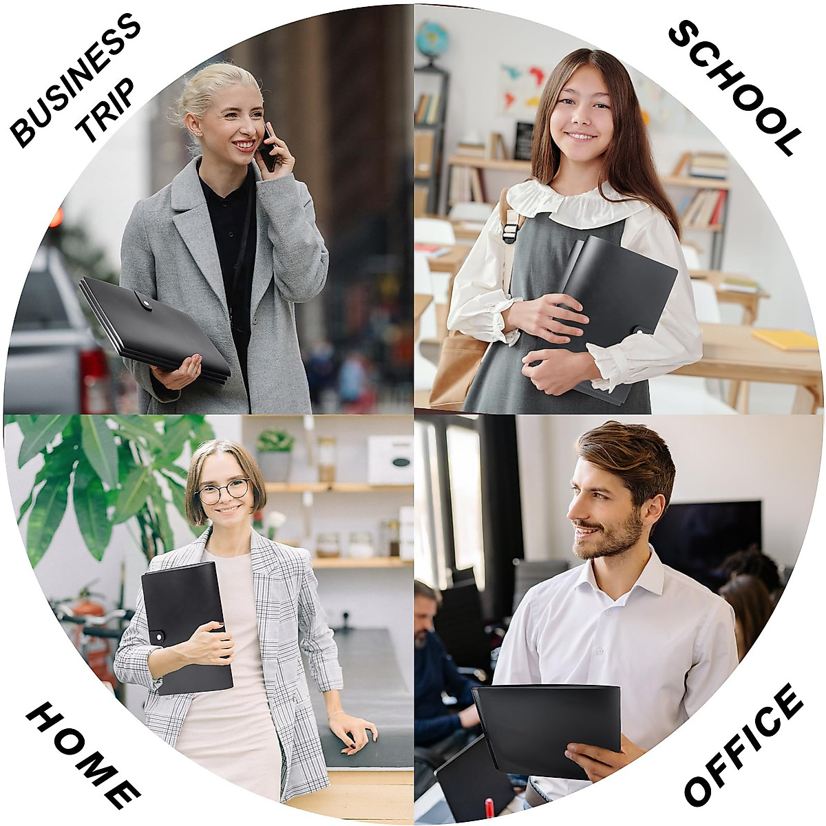 10 Pocket File Folder, Project Organizer Folders with Snap Button, A4 Letter Size Paper Document Organizer Accordian Filing Folder for Classroom, Home, Office and Travel