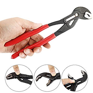 HighFree 3PCS Water Pump Pliers Set 7Inch, 10Inch, 16Inch Channel Lock Pliers Quick Adjustment by Pressing and Sliding Grips Any Shaped Object