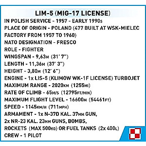 COBI Historical Collection Cold War LIM-5 Polish Air Force 1959 Plane