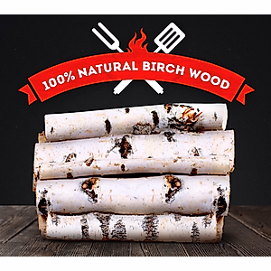 Zorestar 100% Natural Birchwood Fireplace Logs - 8-10 Logs, 14-inch Length - Eco-Friendly Indoor/Outdoor Firewood - Low Smoke, Spark-Resistant, Seasoned Kindling - Enhances Flavor for Gourmet Dishes