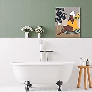 African American Wall Art, Black Woman Wall Decor, Set of 4 FRAMELESS (8''x10''), Black Woman Art, Black Woman Poster for Bathroom Decor, Black Woman Pictures Wall Art, Picture of Woman, Black Woman Poster for Walls, African Woman Bathroom Decor, African