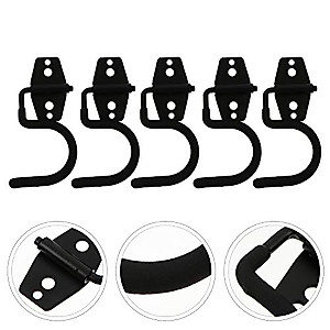 LIFKOME 5Pcs S-Type Wall Mounted Cleaning Tools Organizer Mop Broom Holder Wall Mounted Garage Tool Organizer (Black)