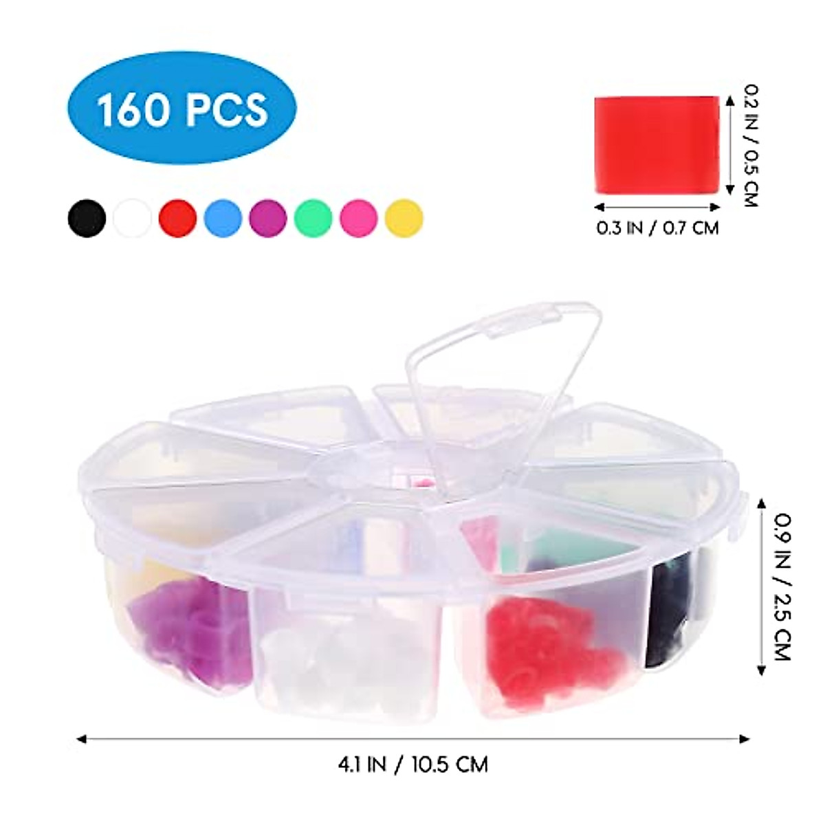 160pcs Dental Code Ring Dental Code Rings Silicone Instrument Code Rings for Color Code Rings Hospital Orthodontic Code Ring