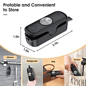 OEOP Mini Chip Bag Sealer, 2 in 1 with Cutter Handheld Plastic Heat Seal Vacuum Sealer Machine Kitchen Gadget for Mylar/Food Storage Bag