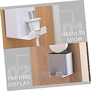 Levemolo 2pcs Holder for Plug Mount Dock Phone White Charging Bedroom Practical Power Hanging Kitchen Pocket Organizer Stands Socket Universal Professional Adhesive Control Cell Stand