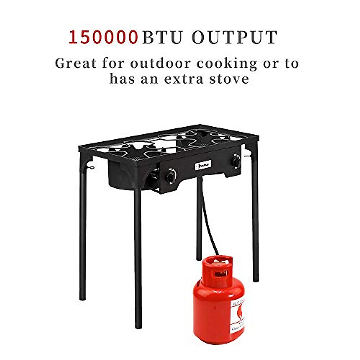 Outdoor Camp Stove,Double Burner High Pressure Propane Gas Cooker Portable Cast Iron Patio Cooking Burner for Camping,Fishing,Parties,Tailgates Hunting