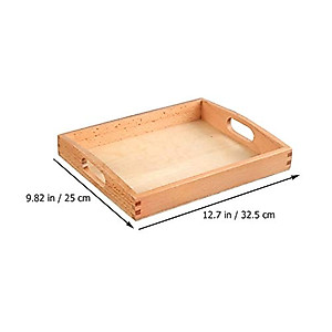 Side Cut Handle Tray Wooden Trays with Handles Wooden Crafting Trays Baby Tray for Serving Organizing DIY Decor and Montessori Activity Wooden Tray