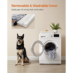 Feandrea Dog Bed, Orthopaedic Dog Sofa Bed for Medium Dogs, Waterproof Ped Bed with Removable Washable Cover, 36 x 27 x 9 Inches, Gray Ombré UPGW232G01