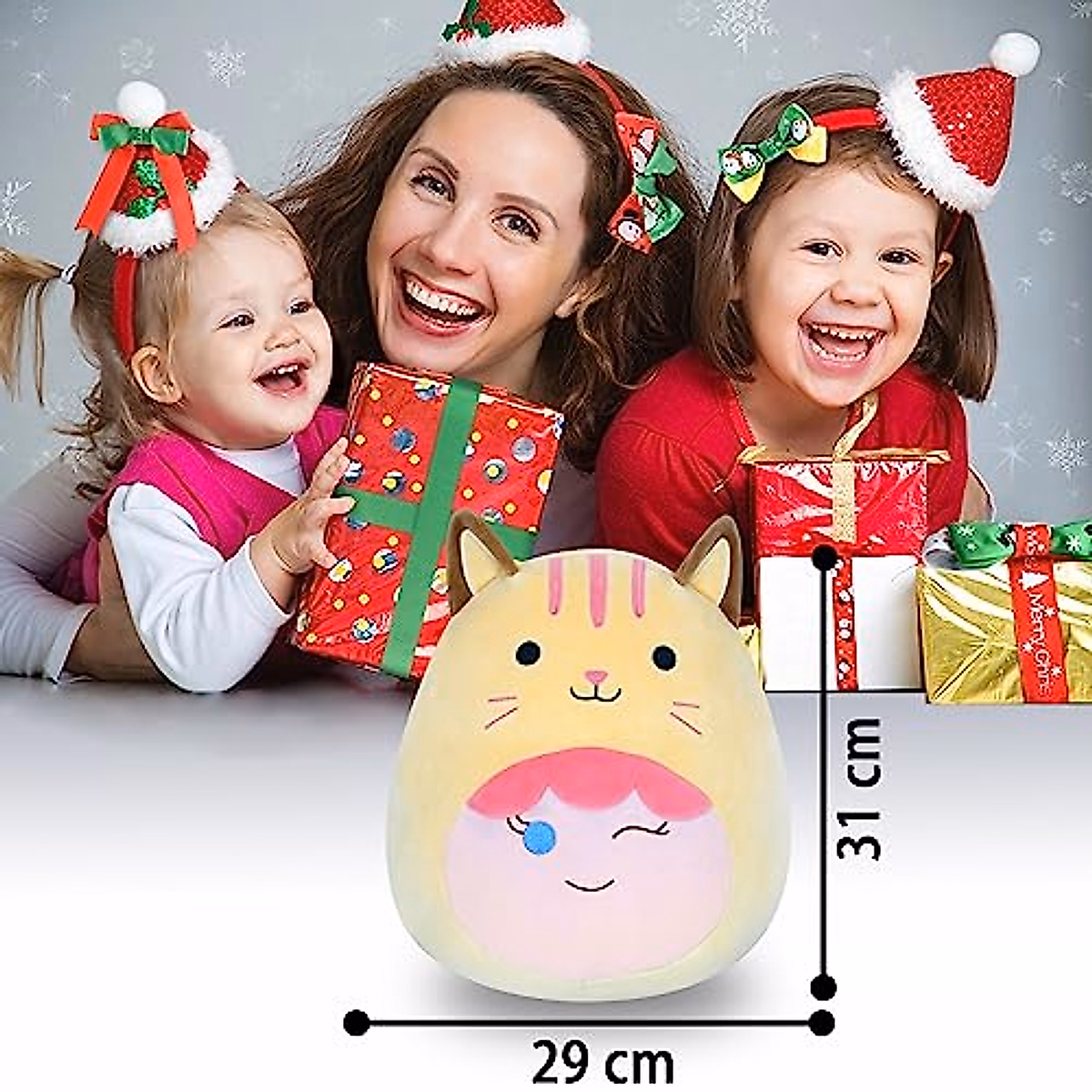 Terbaik 12Inch Cat Plush Pillow,Cute Cat Soft Plushies Squishy Cat Stuffed Animal Kawaii PlushToy Kitten Throw Pillow Decoration Kawaii Cat Plushies Gifts for Girls Boys