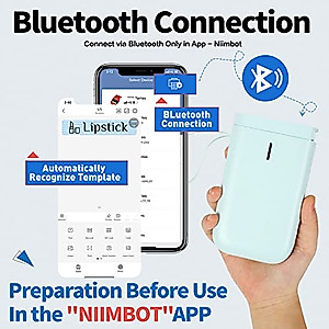 NIIMBOT Label Maker Machine with Tape D11 Portable Bluetooth Handheld Label Printer Included Multiple Templates Available for Phone Pad Easy to Use Home Office Organization USB Rechargeable-Green