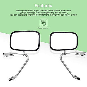 SCITOO Towing Mirrors Pair Chrome Side View Mirror by Replacement Mirror fit 80-96 for Ford F150 F250 F350 F450 Ranger Bronco Explorer Truck Pickup Plastic