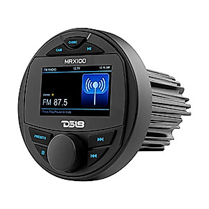 DS18 MRX100 Marine Boat Head Unit - 2 Zones, 4 Volts Output, RDS 4X40 Watts, TFT Video Screen, No CD Player, Bluetooth Audio, IPX6 Rated, USB, MP3, AM/FM Radio Receiver