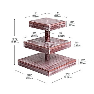 Mind Reader Cupcake Stand, Tiered Tray Stand, Dessert Table Display, Kitchen Tower, Wood, 11.75" L x 11.75" W x 12.75" H, Brown