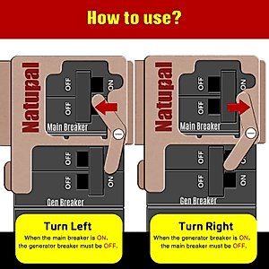 Generator Interlock Kit Compatible with Siemens and Murray, ECSBPK02 Mechanical Interlock Kit Between the Main Breaker Powered by Utility Power and Generator Powered by Standby Power.