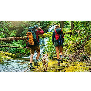 FITS Light Hiker – Crew: Contour Hugging Cushioned Outdoor Socks for Hiking, Camping, Trekking, Fishing Ocean, Medium