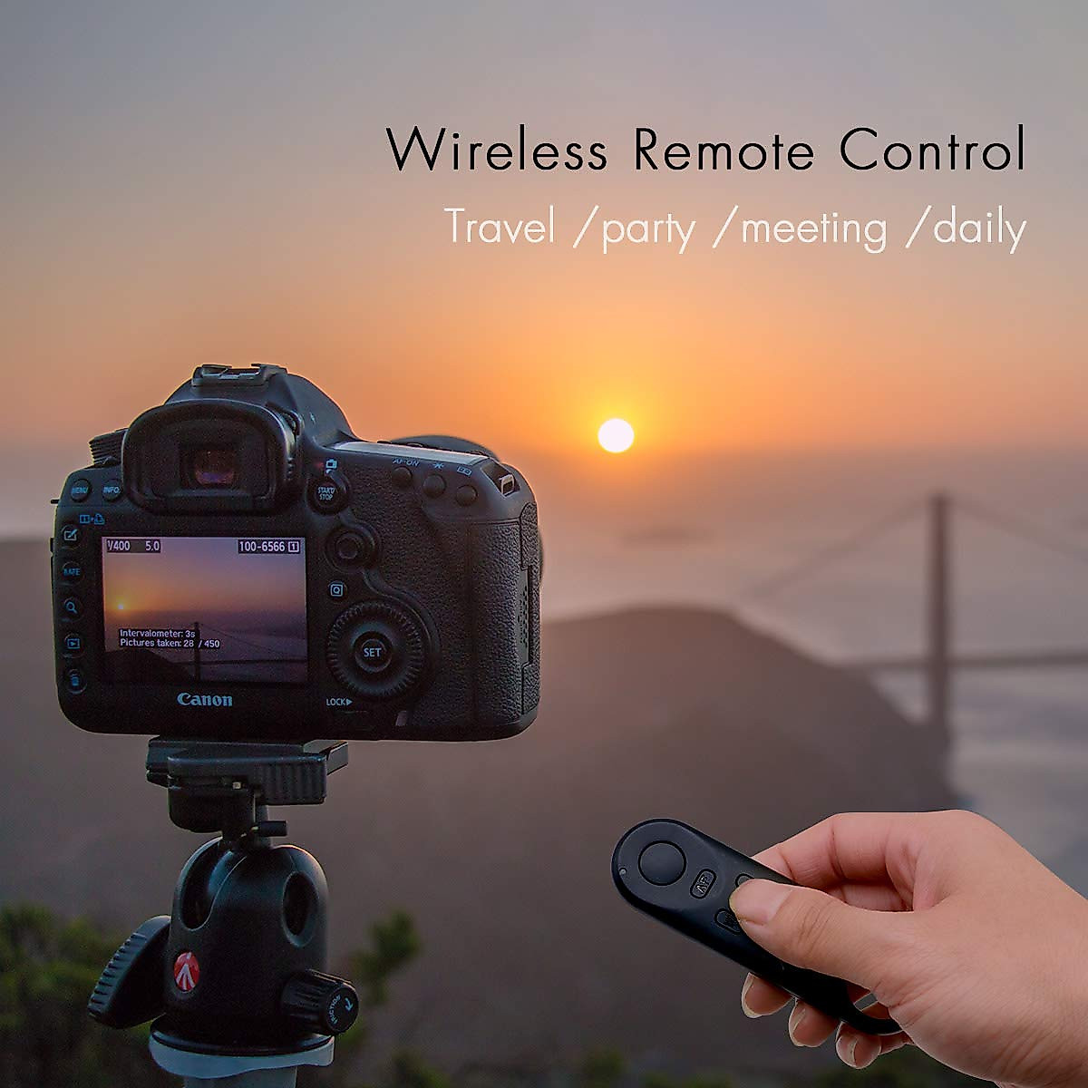Wireless Camera Remote Shutter Release for Canon EOS M6 Mark II, R, RP, 90D, 77D, 800D, 200D, 250D, M50, Rebel T7i, Replace Canon BR-E1