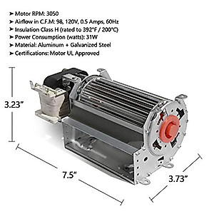 Hongso GFK21, FK21 Replacement Fireplace Blower Fan KIT for Heatilator, Majestic, Vermont Castings, Monessen, Heat n Glo, FMI, CFM, DESA, Rotom HB-RB21