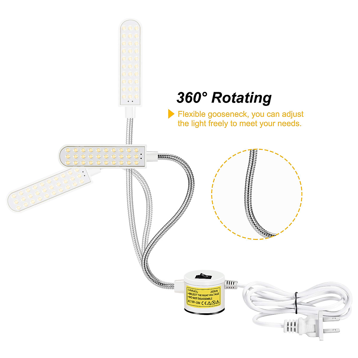 Amazing power Sewing Machine Light LED Flexible Gooseneck Work Lamp with Magnetic Mount Base for Workbench Lathe Drill Press