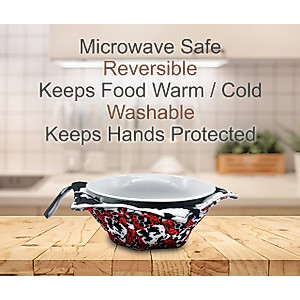 Cow Print Kitchen Microwave Bowl Holders 2 Pack for Hot Food Set of Bowl Potholders Soup Bowl Cozy Bowl Hot Pads Hot Bowl Holder Multipurpose Hot Heat Proof Plate Holder Pot Holders for Bowls