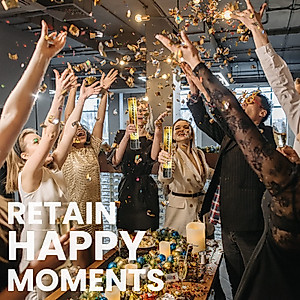 TKE OMNI 12 Inch Confetti Cannons (6 Pack) – Gold Mylar Confetti Poppers - Air Powered Party Poppers Confetti Shooters for Birthday, Wedding, Graduation, Christmas, New Year Celebrations