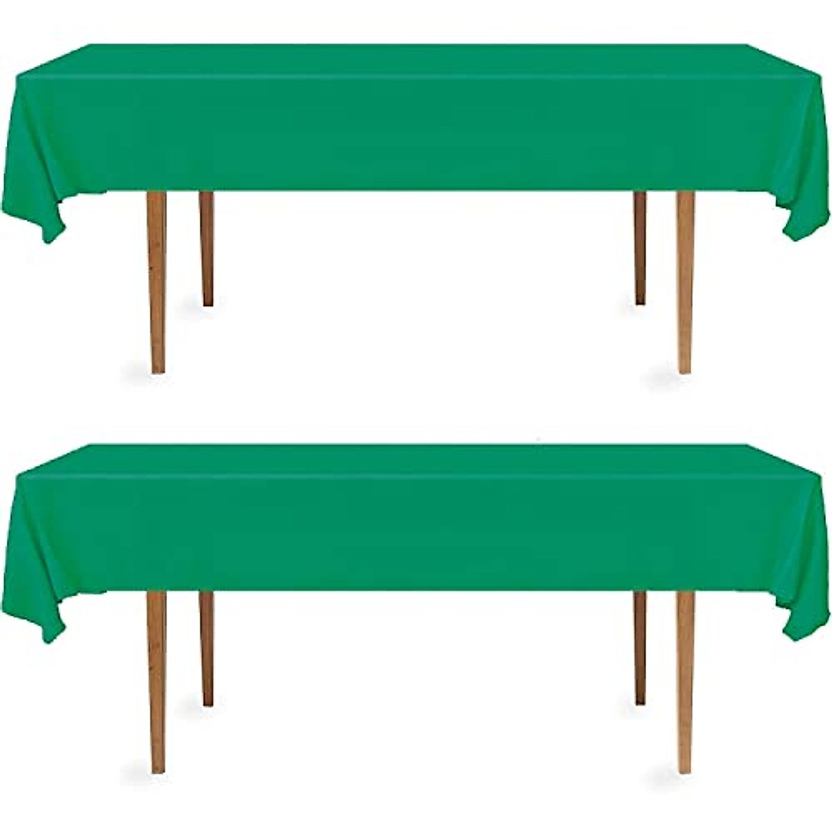 DecorRack 2 Rectangular Tablecloths -BPA- Free Plastic, 54 x 108 inch, Dining Table Cover Cloth Rectangle for Parties, Picnic, Camping and Outdoor, Disposable or Reusable in Green (2 Pack)