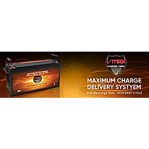 Qty 4 Vmaxtanks Vmax SLR200 12 Volt 200Ah AGM Battery Solar Batteries for Use with PV Solar Panels Wind Turbine Electric Power Backup Generator for Off Grid or Grid Tie