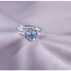 Helen de Lete Mermaid in Ocean S925 Sterling Silver Adjustable Ring