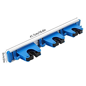 Broom Holder,Broom Holder Wall Mount,Mop Broom Holder Wall Mounted with 3 Sliding Positions Tool Rack Storage Organizer Utililty for Kitchen