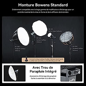 SmallRig RC 220B 220W Bi-Color LED Video Light 2700K-6500K 84500 Lux@3.3ft Continuous Lighting CRI 95+ TLCI 96+ w/Bowens Mount, Manual and App Control Remotely Professional Studio Spotlight-3473