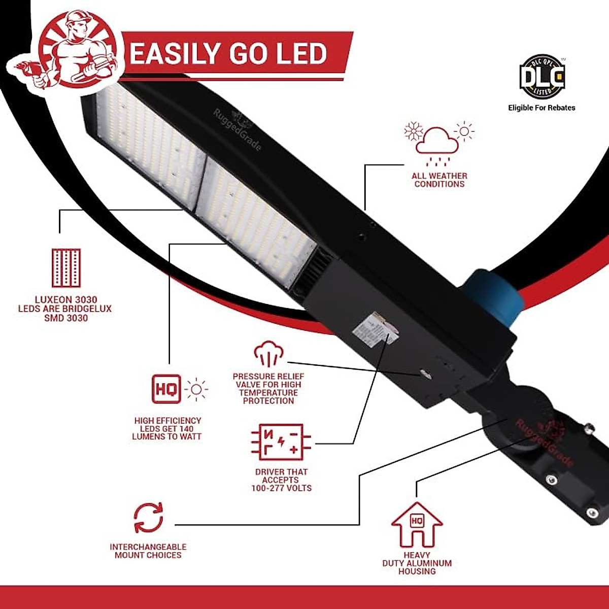 42,000 Lumen - 300 watt NextGen III LED Shoebox Lights - Dimmable - NO Photocell - Bronze - Slip FIT Mount - 10KV Surge