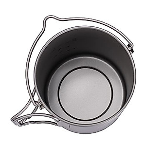 TWDYC Outdoor Ultralight Camping Titanium Pot Mug with Bail Handle for Camping Backpack Pot 750ml