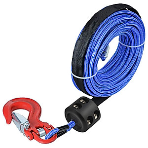 Winch Stopper for Cable. Truck UTV ATV Rubber Winch Cable Stopper, Protects Towing Hook, Synthetic Rope, Cable Line from Wear or Damage, Hawse, Bumper. Quick Installation with Tools. (black)