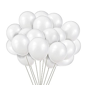 White Balloons 12 Inch, 100 Pack Premium Quality Latex Party Balloons for Brthday Shower Weding Decorations