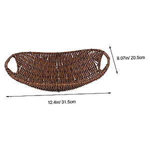Uonlytech 2 pcs Imitation Rattan Woven Basket bread serving basket snacks container vegetables serving basket rattan baskets woven serving basket round pp wire material re-usable