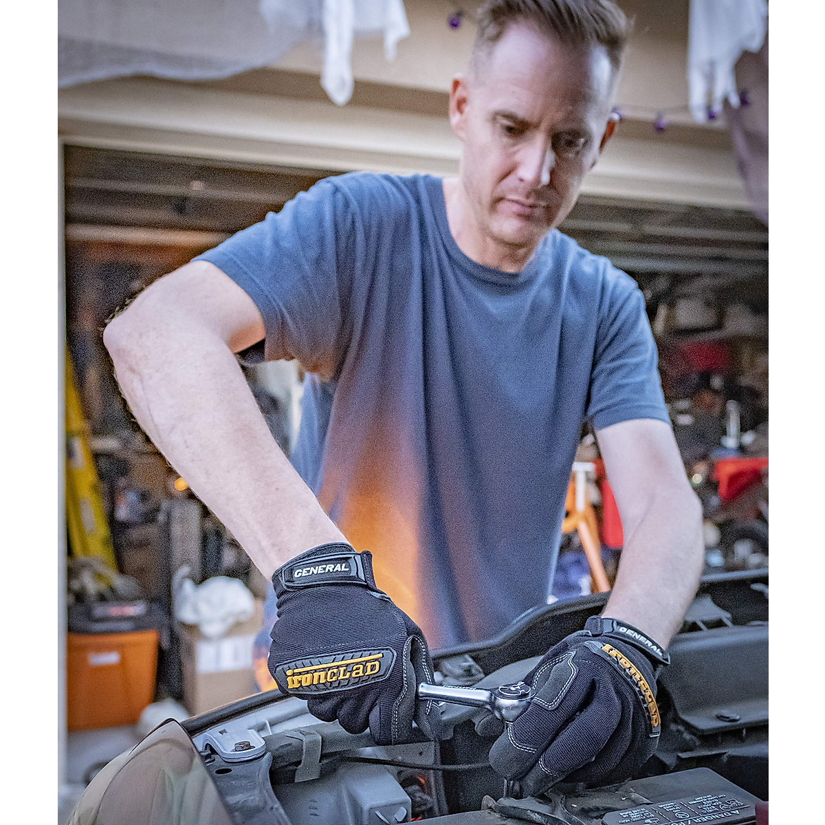 Ironclad General Utility Work Gloves GUG, All-Purpose, Performance Fit, Durable, Machine Washable, (1 Pair), Large - GUG-04-L , Black