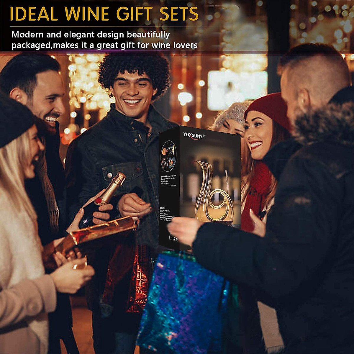 YOXSUNY Wine Decanter Upgraded Swan wine Decanters 1.7L Hand-Blown Crystal Carafe-Enhances Red Wine Flavor, Lead-Free & Elegant Design,Gift for Wine Connoisseurs.