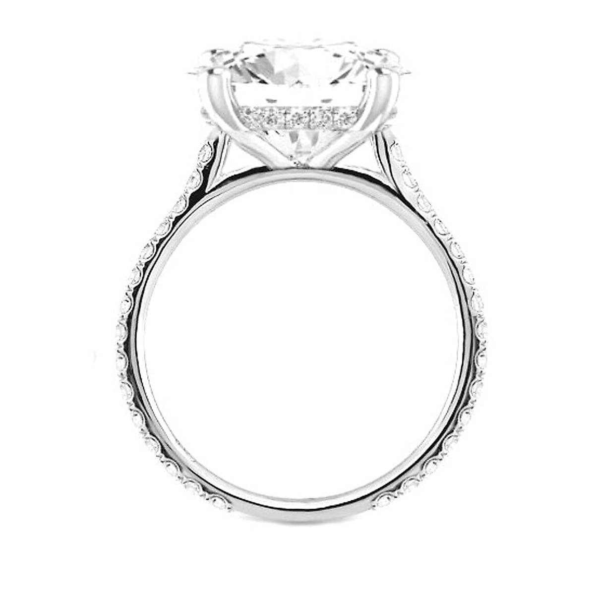 Handmade 18K Gold 4 CT Oval Cut VVS1 Colorless Moissanite Engagement Rings for Women Bridal Set Solitaire Wedding Rings for Promise Gifts (White, 8)