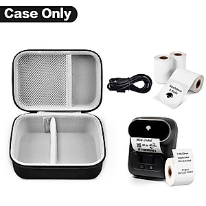 Case Compatible with Phomemo M110 Label Maker - Portable Mini Bluetooth Thermal Label Maker Carrying Storage Bag for Printer Labels, USB Cable and Accessories Black (Box Only)