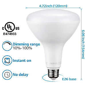 TORCHSTAR 16-Pack BR40 LED Light Bulbs, Indoor Flood Light, Dimmable, 4000K Cool White, 1400lm, E26 Base, Recessed Can Light, High Lumen, 17W (100W Eqv.), Flicker-Free, UL & Energy Star Listed