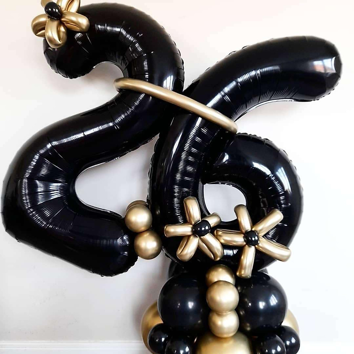 Lovoir 40 Inch Black 12 Number Balloon 21 Large Size Jumbo Digit Mylar Foil Helium Black Balloons for 12th 21st Birthday Party Celebration Decorations Graduations Anniversary Supplies