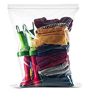 [ 50 COUNT ] Extra Large Jumbo Resealable Bags 10 Gallon – 2 Mill Thick Storage Bags – Great for Travel, Food, Storage & Organization - ZIPPER TOP – Pack of 50 Bags– Size 24 x 24 Inches