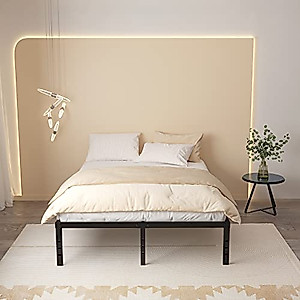 Maenizi 16 Inch King Bed Frame No Box Spring Needed, Heavy Duty King Platform Bed Frame Support Up to 3000 lbs, Easy Assembly, Noise Free, Black