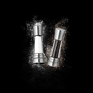 Cole & Mason H59408G Derwent Salt and Pepper Mills | Gourmet Precision+ | Stainless Steel/Acrylic | 190mm | Gift Set | Includes 2 x Salt and Pepper Grinders | Lifetime Mechanism Guarantee