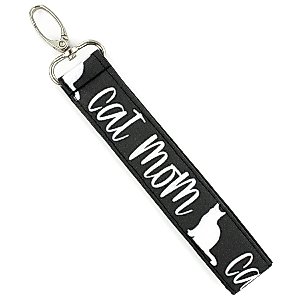 Cat Mom Keychain for Women - Gift Idea for Cat Lovers - Crazy Cat Lady Key Fob