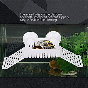 Turtle Basking Platform Climbing Basking Terrace, Aquarium Fish Tank Reptile Turtle Tortoise Floating Platform Amphibians Habitat Décor Dock Pet Supplies White