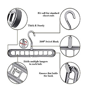 Magic Space Saving Closet Hanger Foldable Non Slip Clothes Hangers 360 Degrees Rotation (Pack of 4) (Beige)