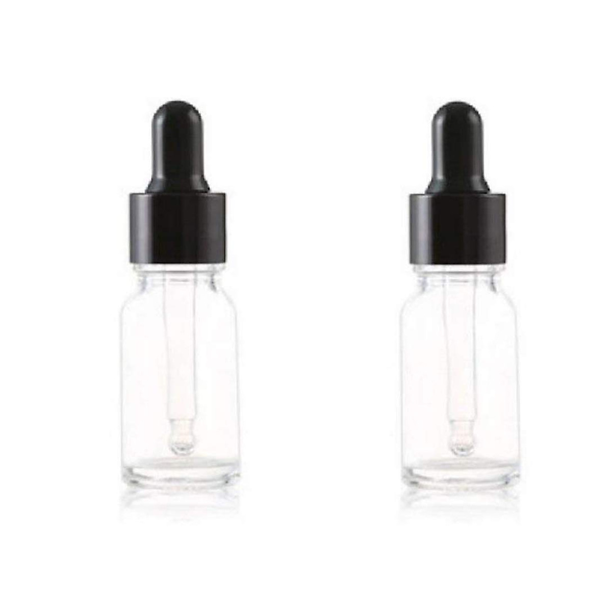 2PCS Clear Empty Glass Attar Bottle With Glass Eye Dropper For Essence Oil Aromatherapy Eye Ear Drop (10ml)