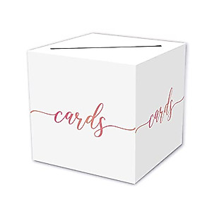 Receiving Card Box – 8”*8”*8” Gift Or Money Box Holder for Wedding,Baby or Bridal Shower,Birthday, Graduation,Engagement, Party Favor, Decorations, 1 Set(hezi-B020)