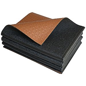 Khataland YoFoMat® - Best Foldable Yoga & Pilates Mat - Dual Color Black & Coffee, Extra Long 72", Extra Wide 26", Ultra Thick 1/4" - Folding to 13"x10"x4", Eco Friendly, Free From Phthalates/Latex
